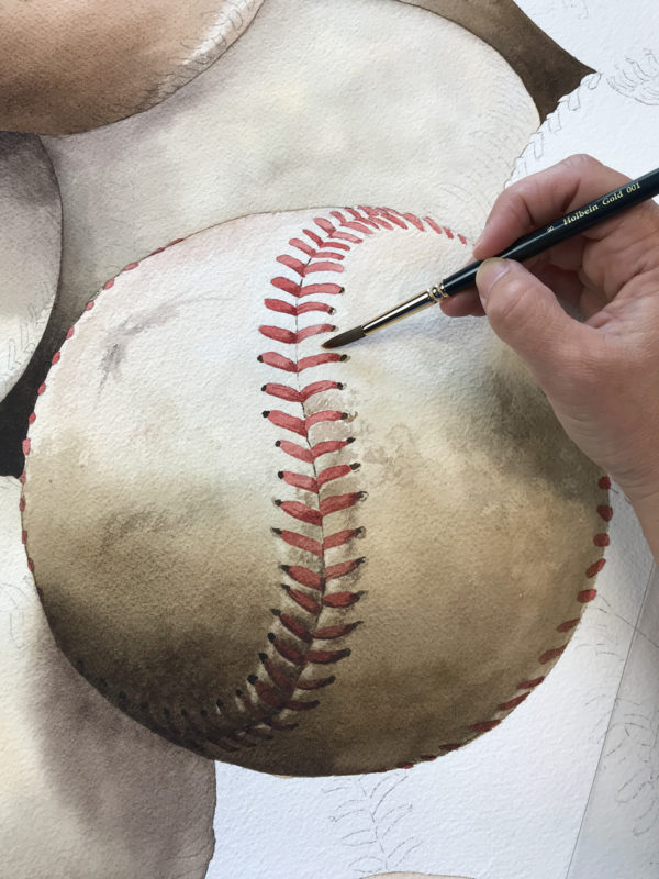 Paint baseball – Lynn D. Pratt Watercolors